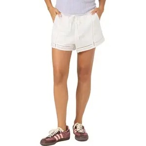 O'Neill Cotton Shorts With Ladder Stitch Detail - White