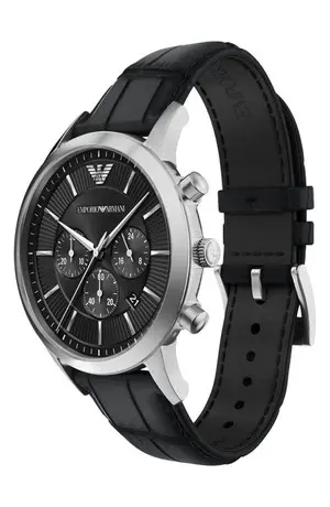 Emporio Armani Chronograph Stainless Steel Watch - Black