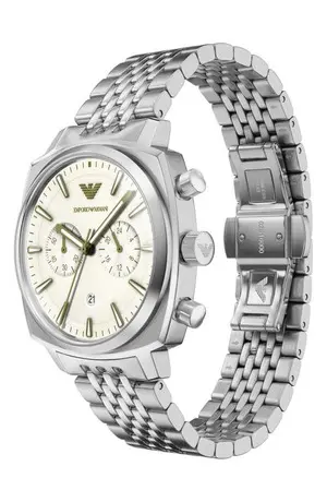 Emporio Armani Cushion Case Bracelet Chronograph Watch