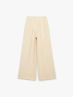 Koton Straight Full Length Belted Wide Leg Pants
