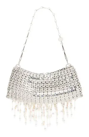 Rabanne 1969 Beaded Faux Pearl Shoulder Bag - Nacre/gris