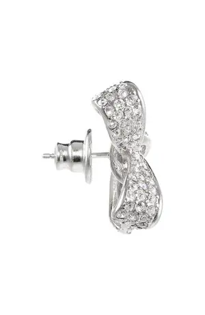 Oscar De La Renta Small Pavé Crystal Bow Stud Earrings