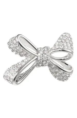 Oscar De La Renta Small Pavé Crystal Bow Stud Earrings
