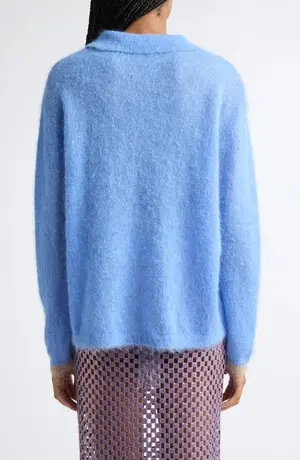 ZANKOV Ryan Alpaca & Mohair Blend Polo Sweater