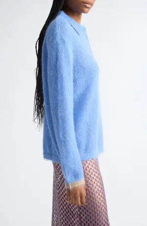 ZANKOV Ryan Alpaca & Mohair Blend Polo Sweater