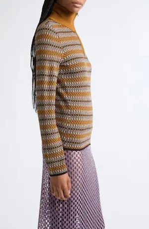 ZANKOV Merino Wool Jacquard Half-zip Sweater