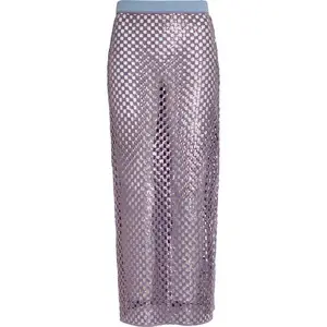 ZANKOV Halene Sequin Openwork Midi Skirt