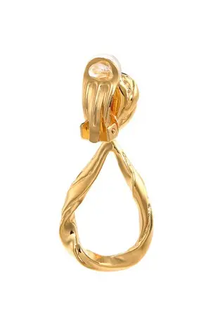Oscar De La Renta Loop Drop Earrings With Crystal