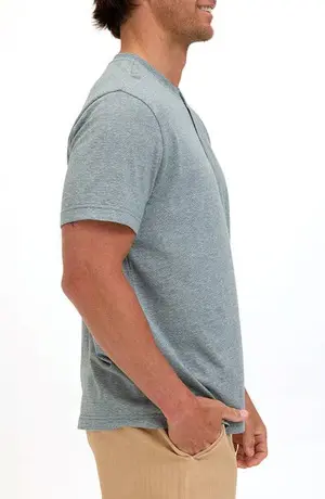 THREADS 4 THOUGHT Carlos Short Sleeve Henley - Peacock