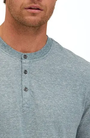 THREADS 4 THOUGHT Carlos Short Sleeve Henley - Peacock