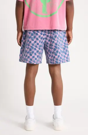 DIET STARTS MONDAY Warped Checker Shorts