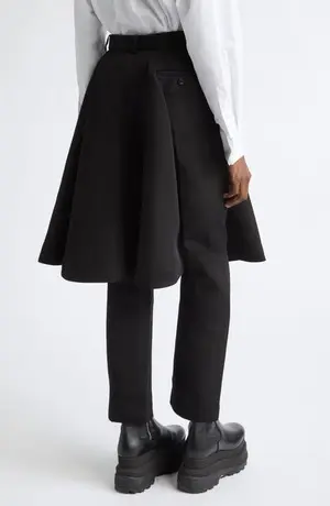 Sacai Belted Double-faced Silk & Cotton Skirted Pants
