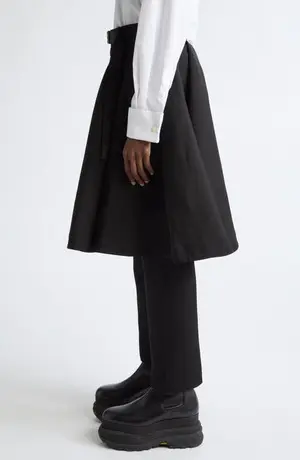 Sacai Belted Double-faced Silk & Cotton Skirted Pants