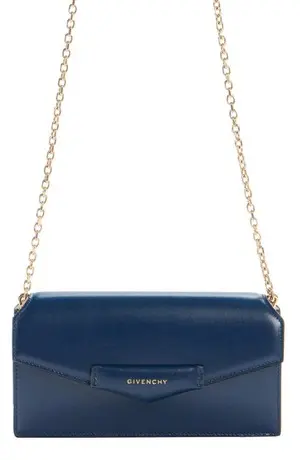 Givenchy Antigona Wallet On A Chain - Sapphire Blue