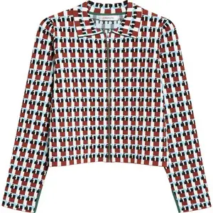 ZANKOV Geometric Print Zip-up Shirt Jacket