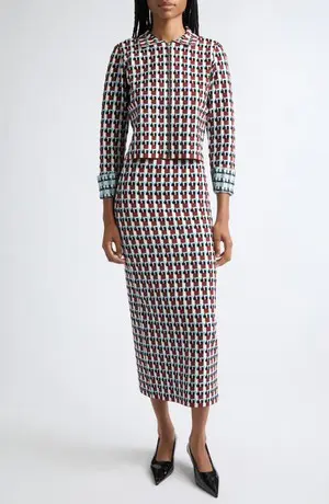 ZANKOV Geometric Print Zip-up Shirt Jacket