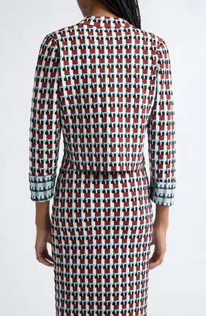 ZANKOV Geometric Print Zip-up Shirt Jacket