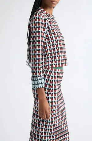 ZANKOV Geometric Print Zip-up Shirt Jacket