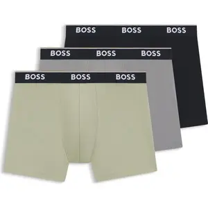 BOSS 3-pack Cotton Boxer Briefs Green/grey/black