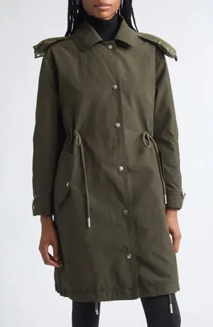 Moncler Halicte Down Parka With Removable Faux Fur Lining