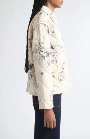 Cinq À Sept Sketched Floral Alexa Quilted Jacket