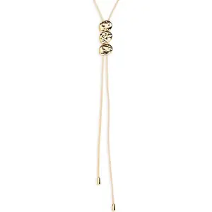 Ettika Corded Bolo Necklace With Pebbled Charms