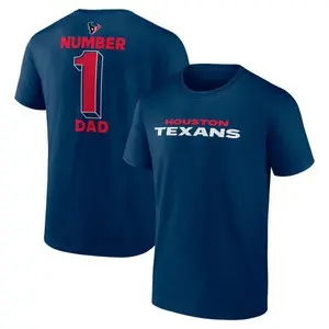 LOGO ATHLETIC Houston Texans #1 Dad Jersey T-shirt - Navy