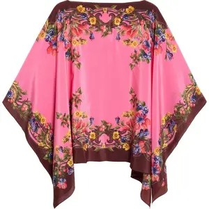 Etro Floral Silk Poncho