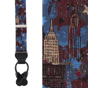 Trafalgar Nyc Proud Silk Novelty Button End Suspenders