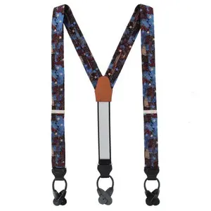 Trafalgar Nyc Proud Silk Novelty Button End Suspenders