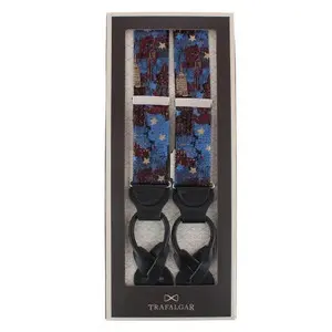 Trafalgar Nyc Proud Silk Novelty Button End Suspenders