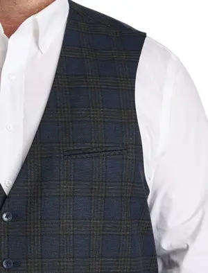 OAK HILL BY DXL Glen Plaid Button-front Vest