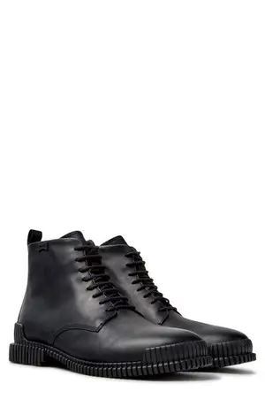 Camper Pix Leather Ankle Boot - Black