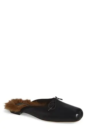 Simone Rocha Faux Fur Lined Mule - Black/brown