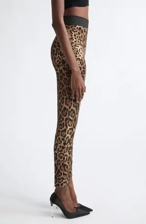 Dolce & Gabbana Leopard Print Stretch Cady Leggings