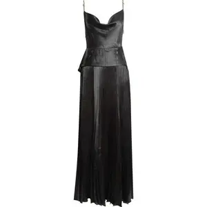 JASON WU Cowl Neck Peplum Satin Gown