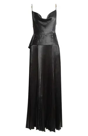 JASON WU Cowl Neck Peplum Satin Gown