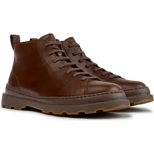 Camper Brutus Leather Ankle Boot - Medium Brown