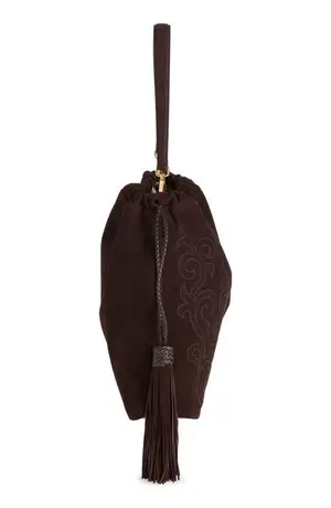 Etro Large Kalispera Tassel Suede Shoulder Bag