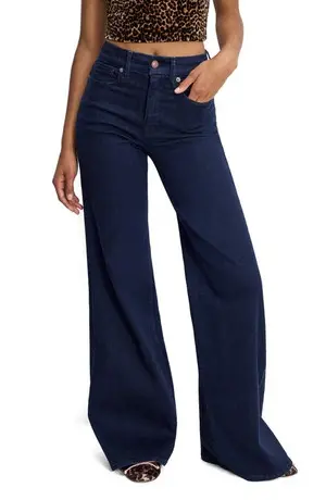 Good American High Waist Wide Leg Jeans