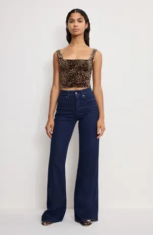 Good American High Waist Wide Leg Jeans