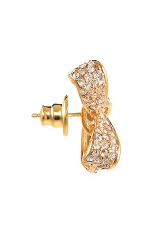 Oscar De La Renta Small Pavé Bow Stud Earrings
