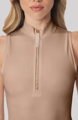 WILLIAMS ATHLETIC CLUB Tinsley Sleeveless Golf Bodysuit - Sand