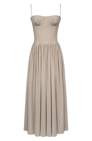 House Of Cb Rona Cotton Corset Maxi Dress