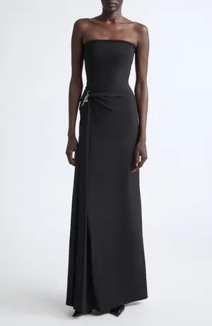 GRACE LING Relic Charms Strapless Maxi Dress - Black