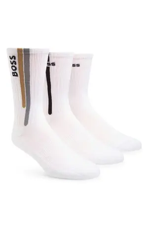 BOSS 3-pack Crew Socks - White Multi