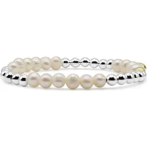 BOWOOD LANE Sloane Sterling And Freshwater Pearl Bracelet - Silver