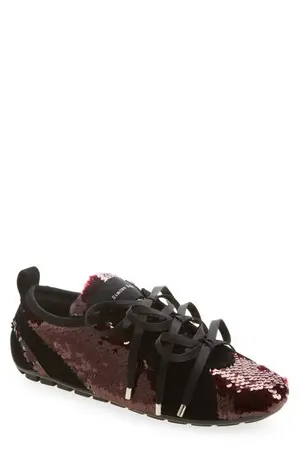 Simone Rocha Sequin Ballerina Grip Trainer Sneakers - Deep Red