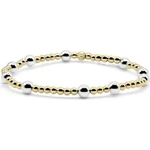 BOWOOD LANE Eva Two-tone Beaded Bracelet - Gold
