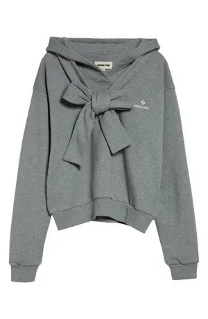 SHUSHU/TONG Cotton Fleece Hoodie With Bow Detail